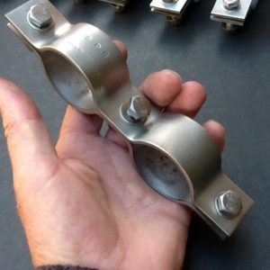 50mm Double Pipe Clamp 316L Stainless Steel For 50mm OD Pipes