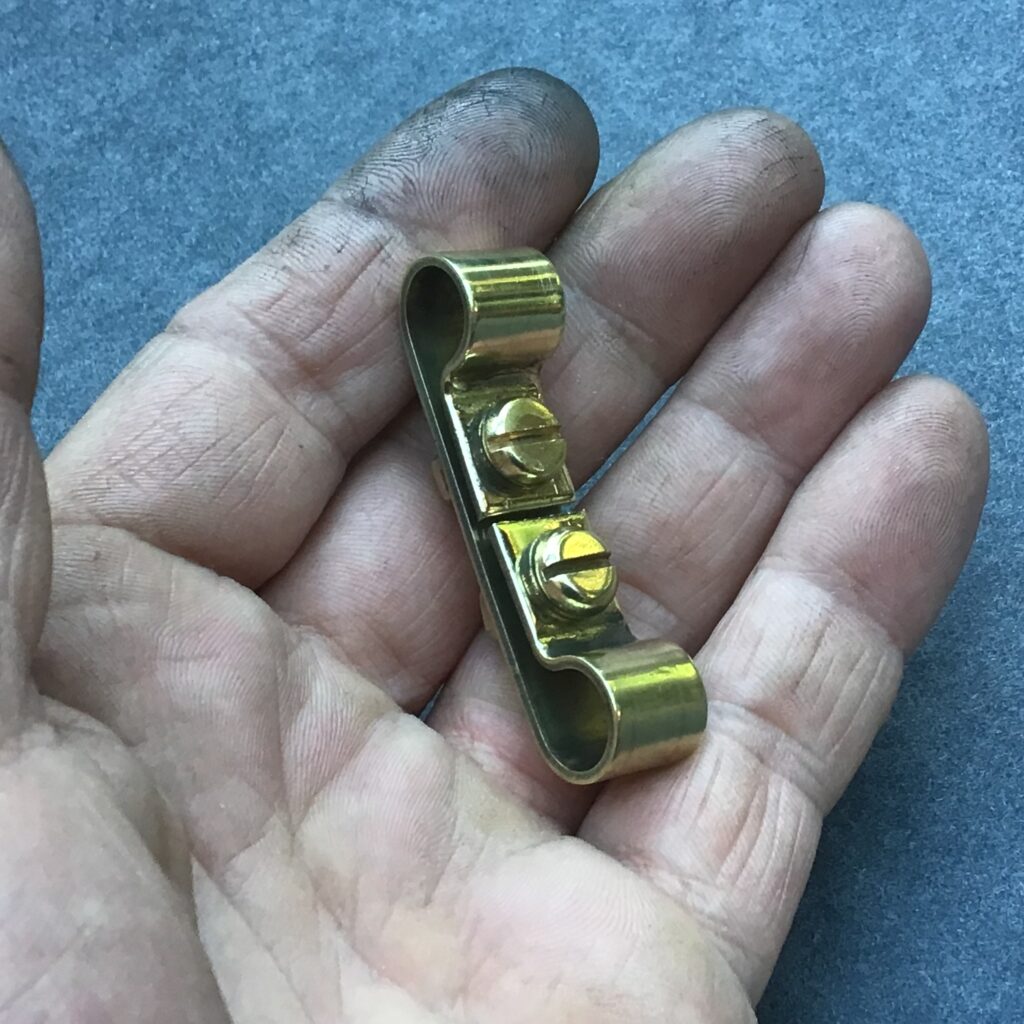 Double P Clip Fasteners Brass For 3/8” Outside Diameter Pipes